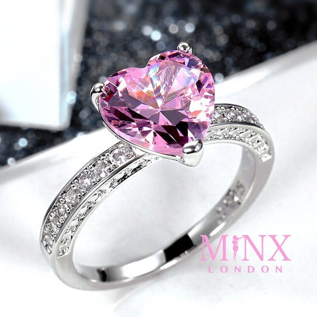 Heart Ring Heart Shaped Ring Heart Shape Ring Diamond Heart Ring Heart ...