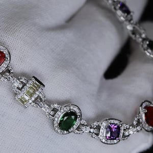 Rainbow Diamond Necklace | Rainbow Diamond Chain | Multi Coloured ...