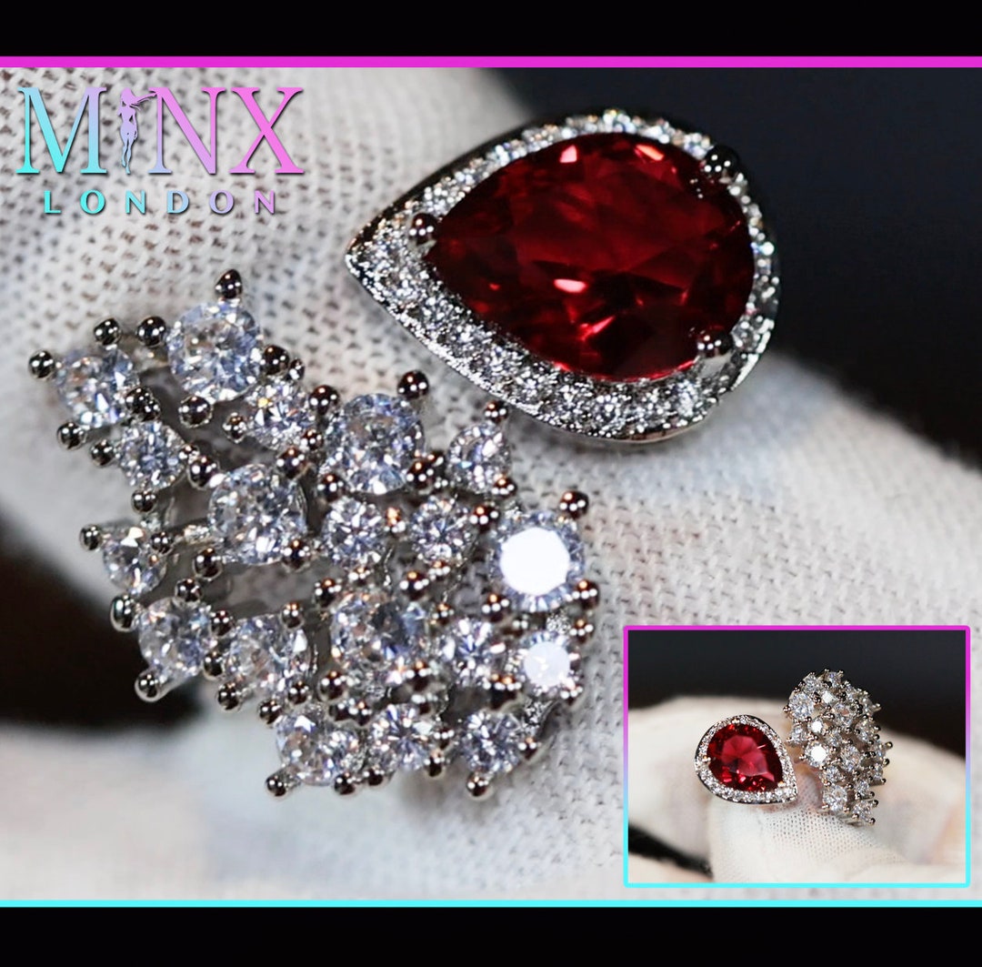 Teardrop Engagement Ring | Teardrop Ring | Red Diamond Ring | Womens ...