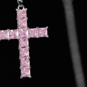 Pink Diamond Cross Pendant | Cross Necklace Women | Cross Chain | Cross ...