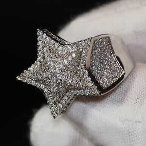 Iced Out Ring | Star Ring | Diamond Star Ring | Mens Iced Out Ring ...