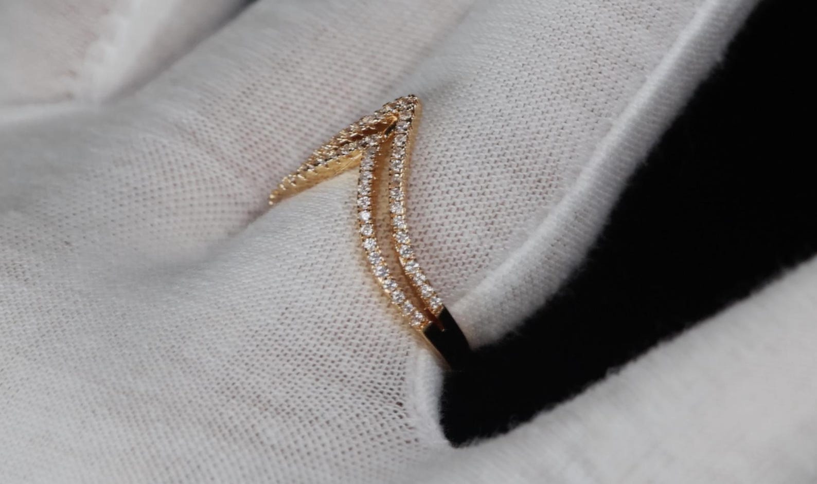 Gold Wishbone Diamond Ring | Wishbone Ring | Gold Wishbone Ring ...