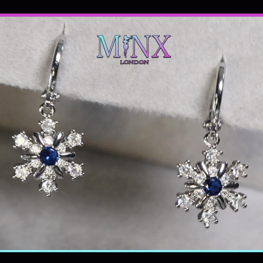 Snowflake Diamond Earrings | Snowflake Earrings | Silver Snowflake ...