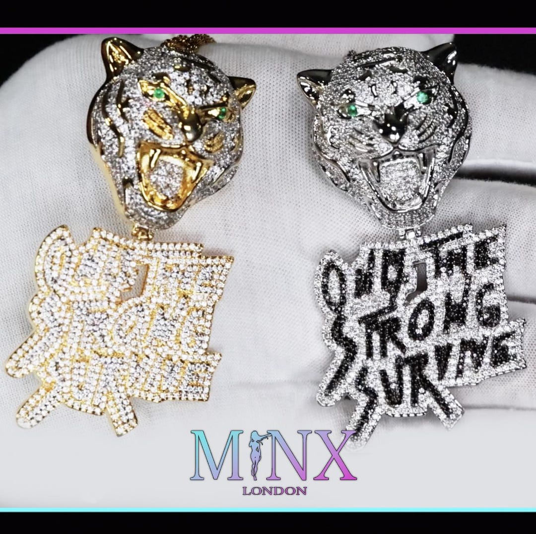 Iced Out Pendant | Hip Hop Diamond Pendant | Diamond Tiger Pendant ...