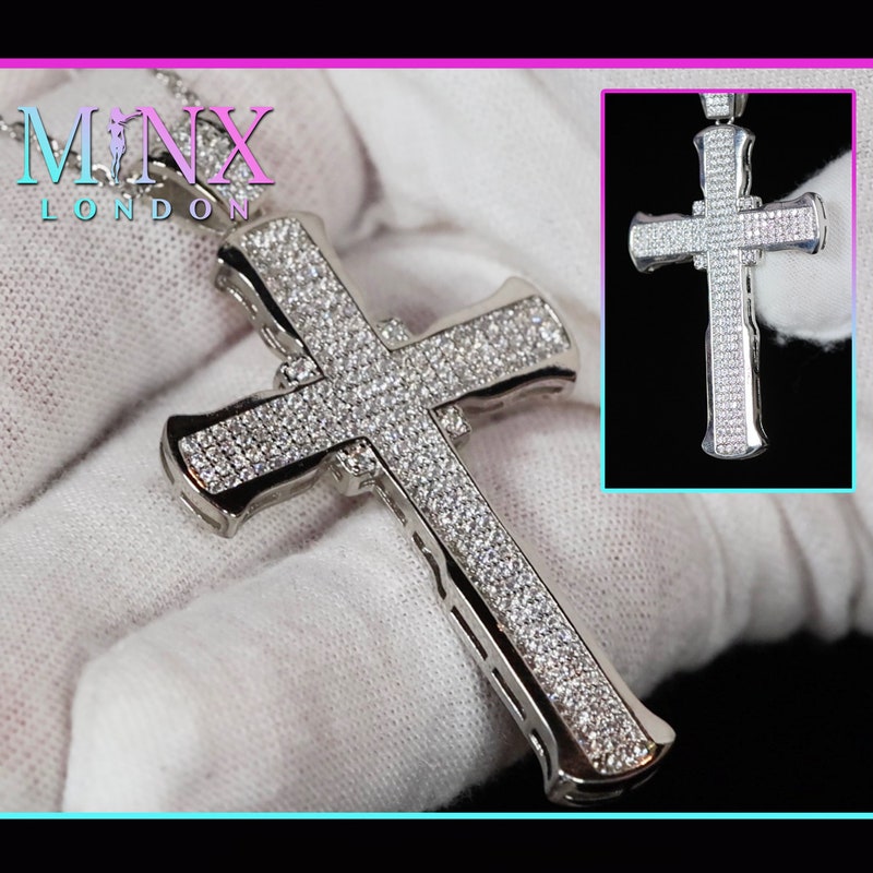 Iced Out Cross Necklace - Etsy