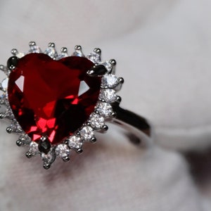 Heart Ring | Red Diamond Heart Ring | Heart Shape Ring | Diamond Heart ...