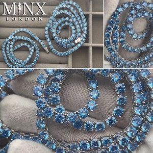 Tennis Chain | Blue Diamond Tennis Chain | Tennis Necklace | Mens ...