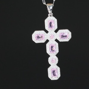 Pink Diamond Cross | Pink Diamond Cross Pendant | Big Pink Diamond ...