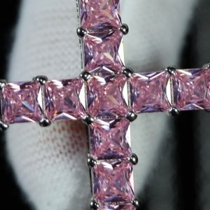Pink Diamond Cross Pendant | Cross Necklace Women | Cross Chain | Cross ...