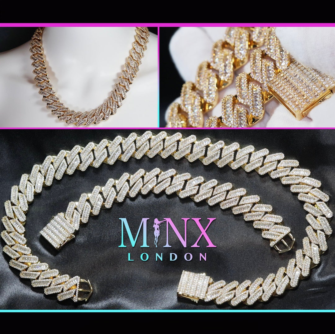 Gold Cuban Link Chain | Iced Out Chain | Iced Out Necklace | Iced Out ...