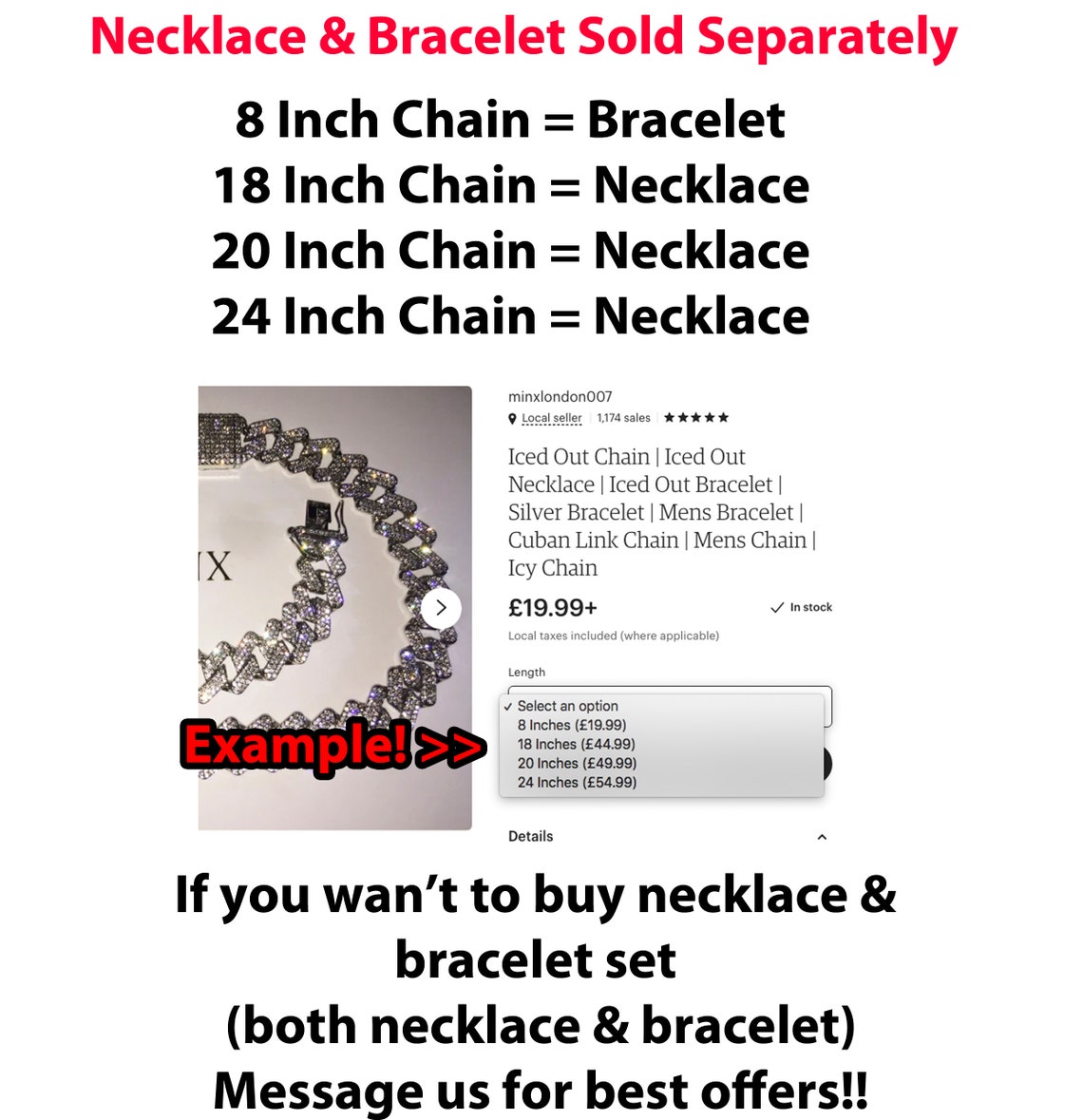 Iced Out Chain Iced Out Necklace Iced Out Bracelet - Etsy