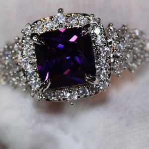 Princess Cut Ring | Purple Diamond Ring | Purple Diamond Engagement ...