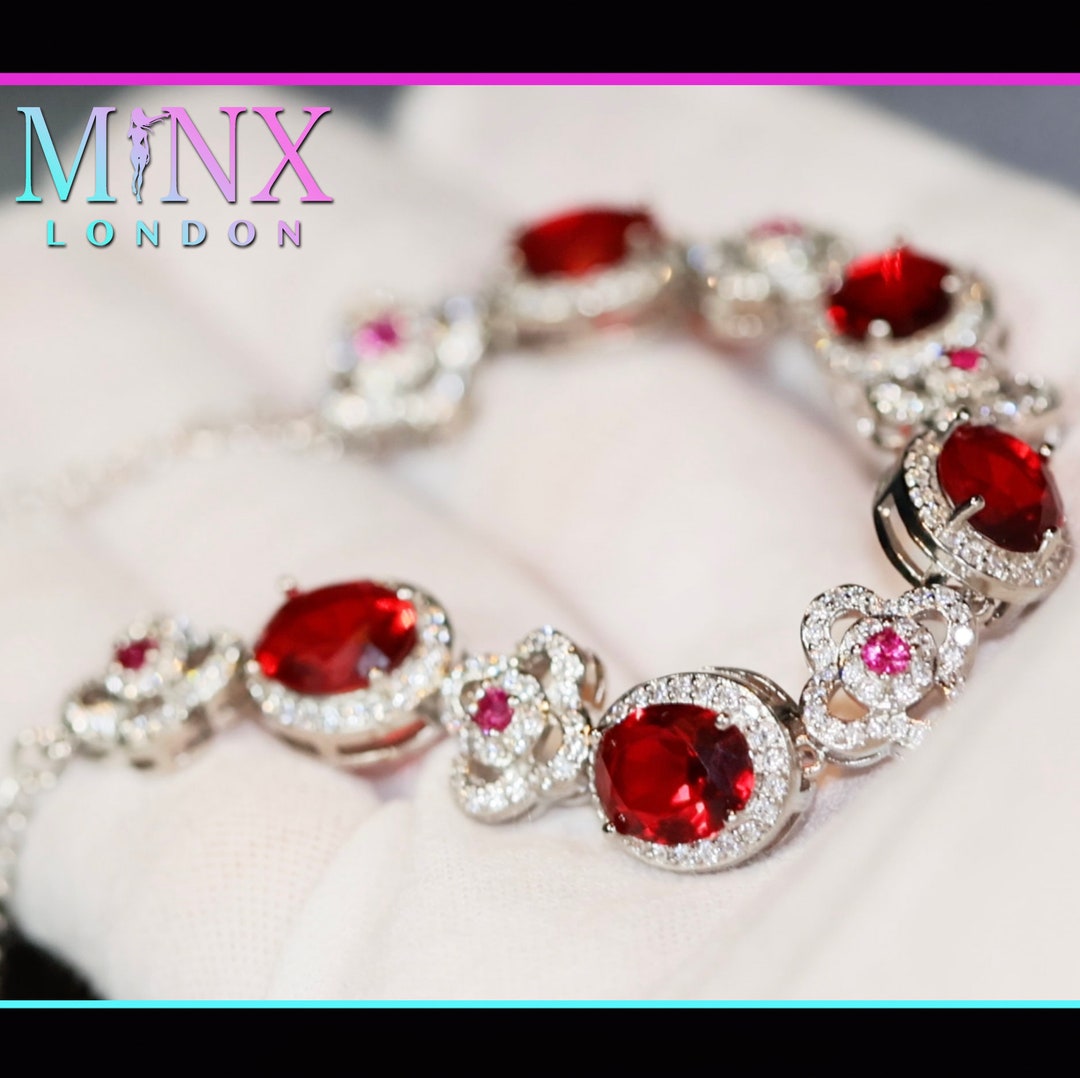 Womens Bracelet | Diamond Bracelet | Red Diamond Bracelet | Womens Red ...