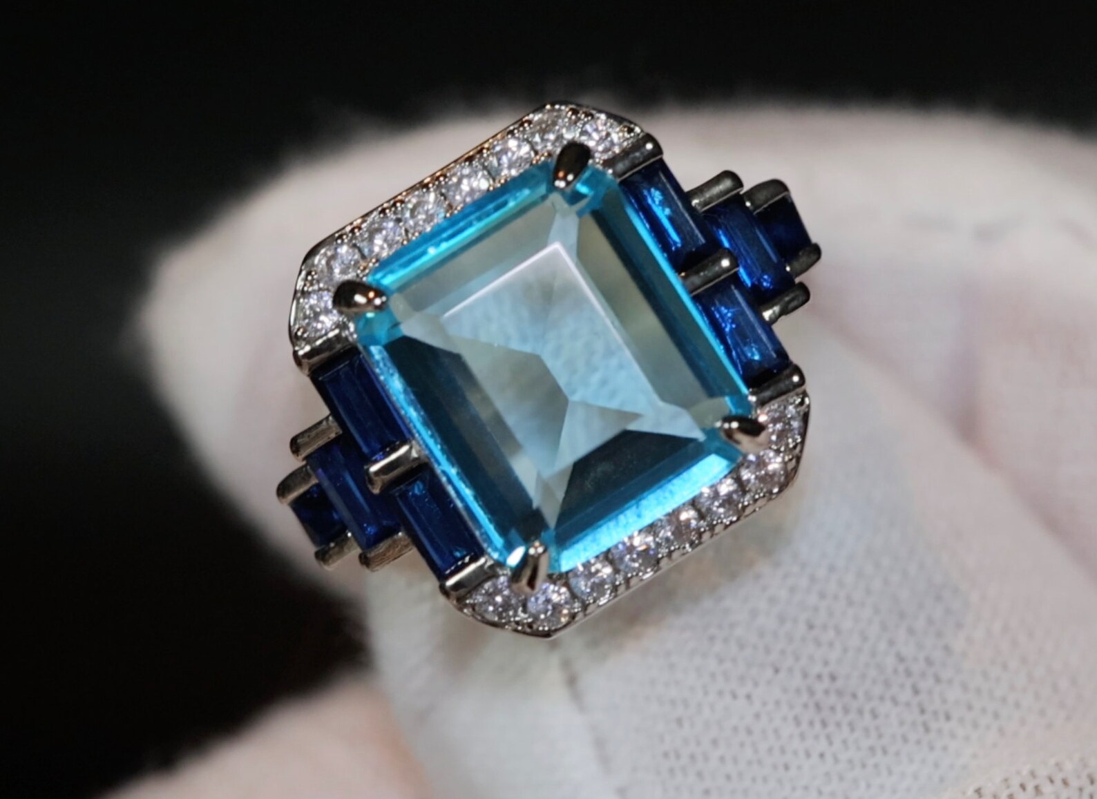 Big Ring | Big Diamond Ring | Women's Statement Ring | Aquamarine ...