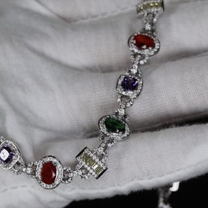 Rainbow Diamond Necklace | Rainbow Diamond Chain | Multi Coloured ...