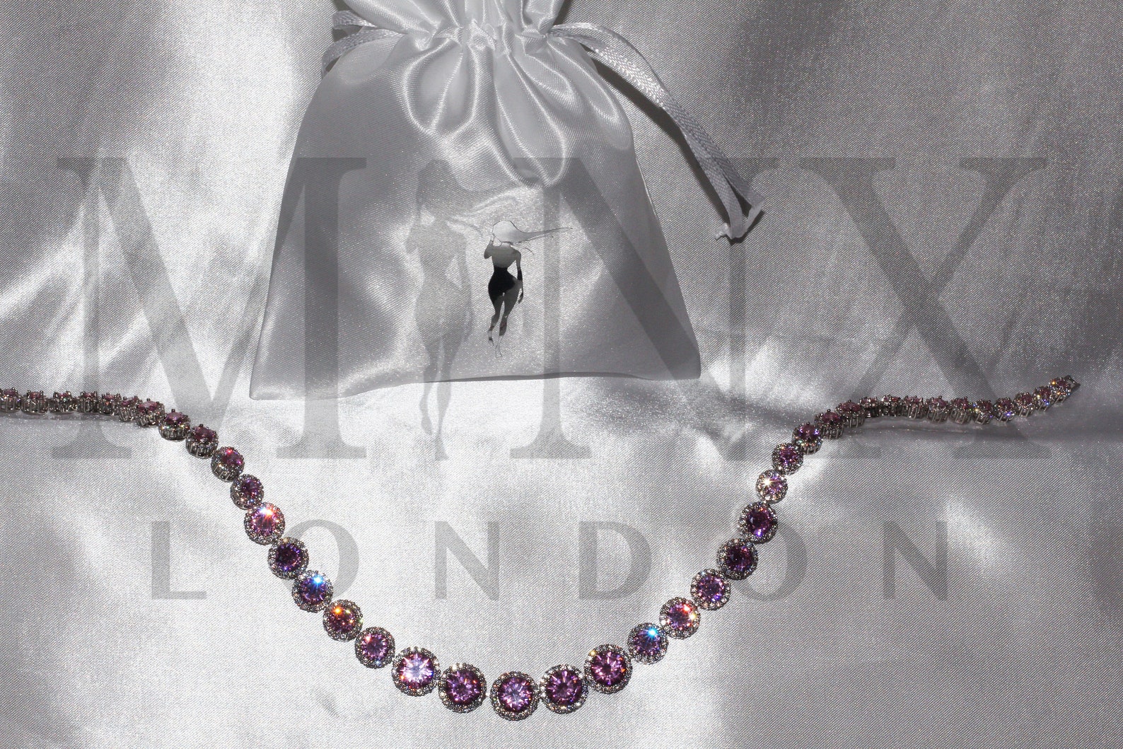 Womens Tennis Chain Pink Diamond Necklace Pink Diamond - Etsy