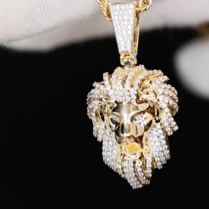 Lion Pendant | Iced Out Pendant | Gold Lion Pendant | Diamond Lion ...