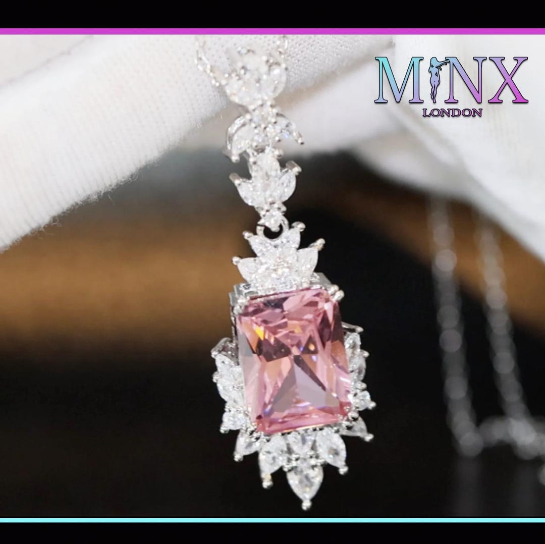 Pink Diamond Pendant | Pink Radiant Cut Diamond Pendant | Pink Diamond ...