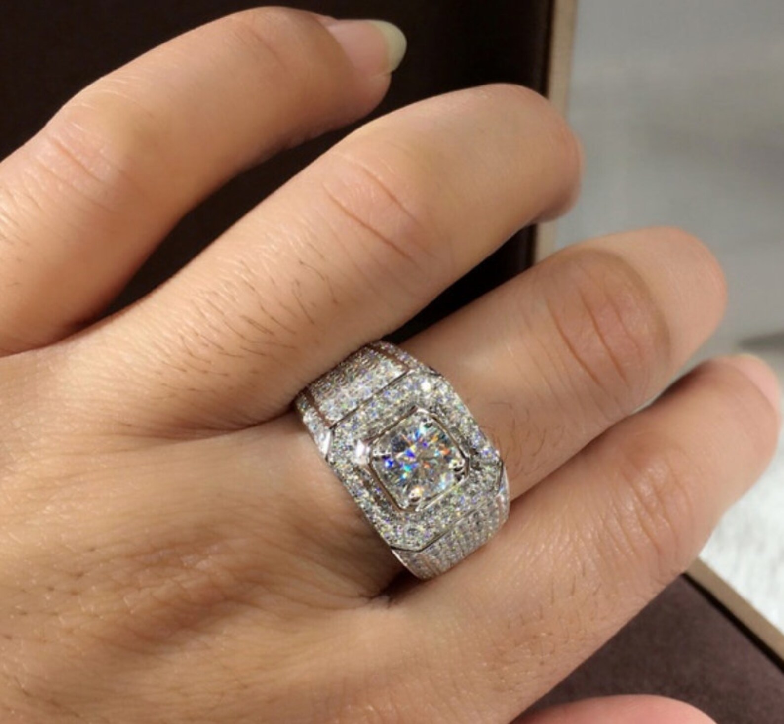 Iced Out Ring / Mens Iced Out Rings / Womens Iced Out Ring / - Etsy UK