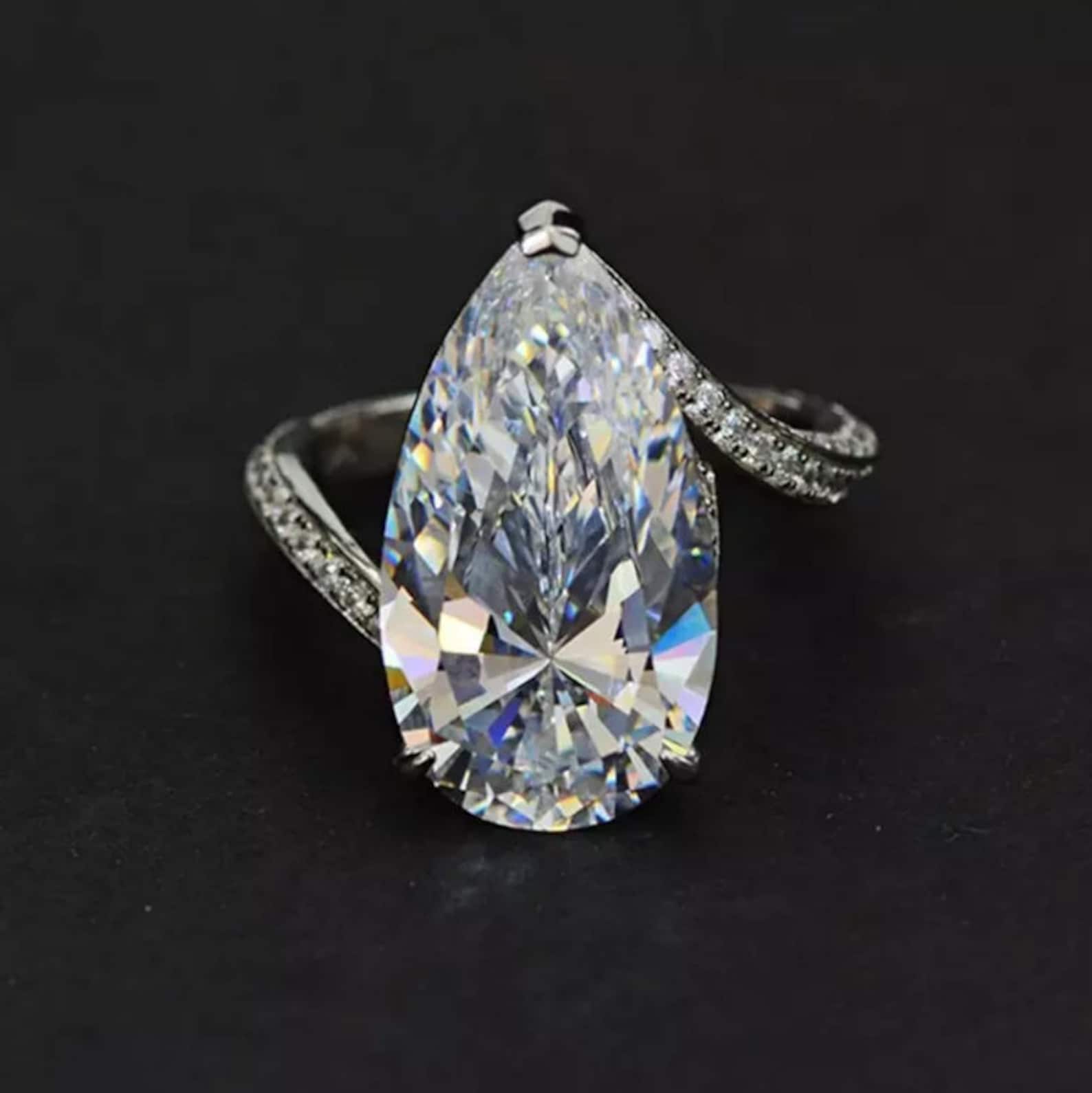 Teardrop Ring Pear Shape Ring Teardrop Engagement Ring | Etsy