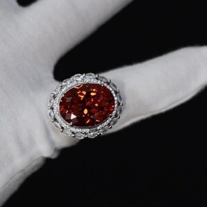 Big Red Oval Diamond Ring | Red Oval Diamond Ring | Big Red Diamond ...