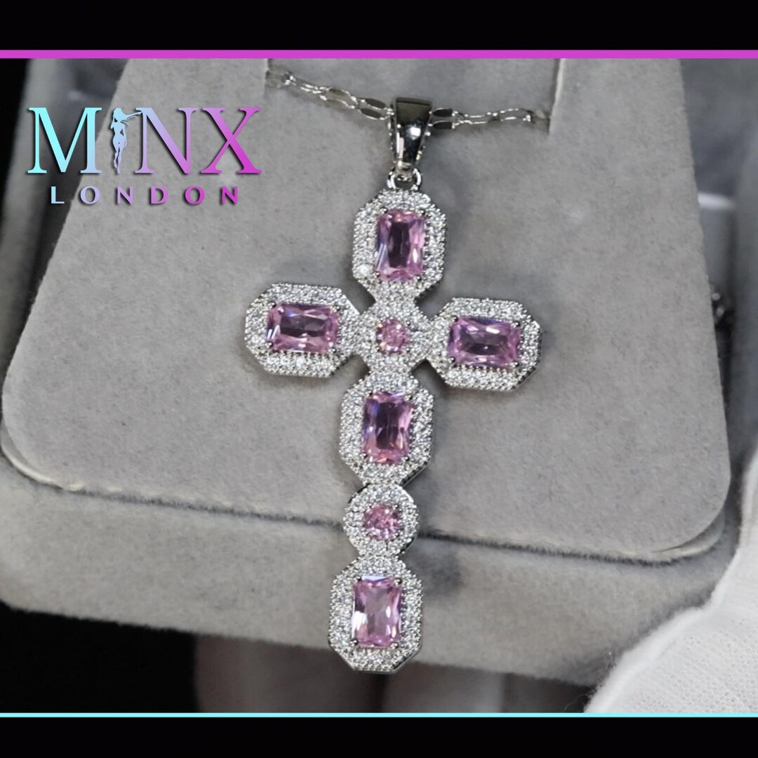 Pink Diamond Cross | Pink Diamond Cross Pendant | Big Pink Diamond ...