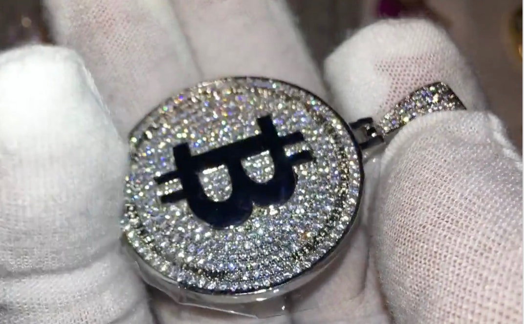 Hip Hop Pendant Iced Out Pendant Diamond Bitcoin Pendant Hip Hop Chain ...