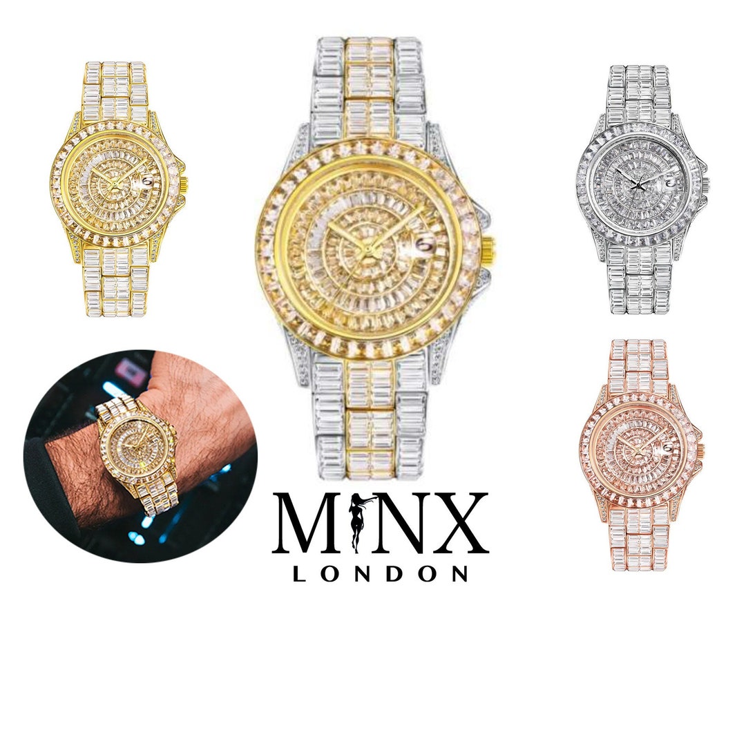 Iced Out Watch Iced Watch Mens Iced Out Watch Hip Hop - Etsy