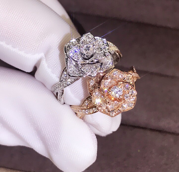 Flower Shape Ring Rose Ring Rose Gold Ring Womens Flower - Etsy UK