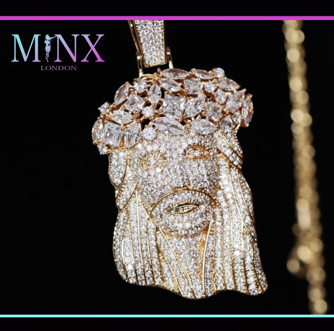 Iced Out Jesus Pendant | Gold Jesus Piece | Jesus Head Pendant | Jesus ...