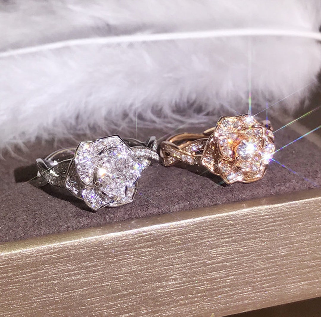 Flower Shape Ring Rose Ring Rose Gold Ring Womens Flower - Etsy UK