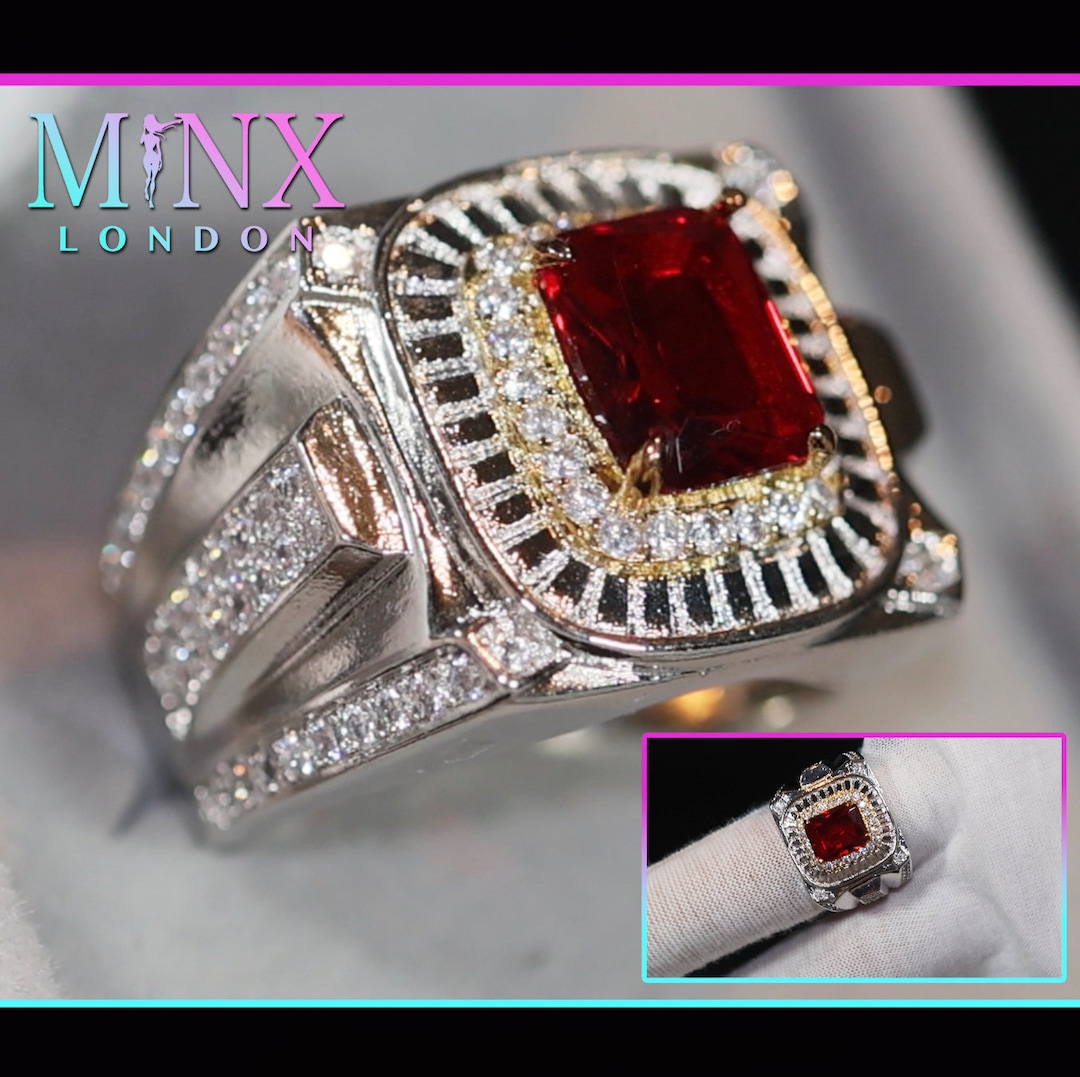 Mens Red Diamond Ring | Ruby Ring for Men | Ruby Ring for Women | Ruby ...