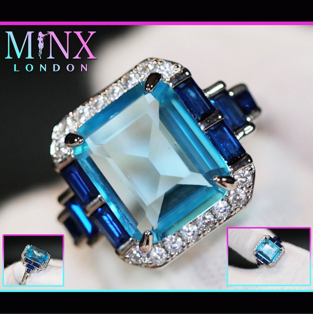 Big Ring | Big Diamond Ring | Women's Statement Ring | Aquamarine ...