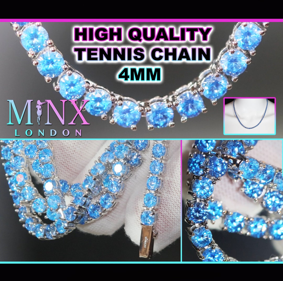 Tennis Chain | Blue Diamond Tennis Chain | Tennis Necklace | Mens ...