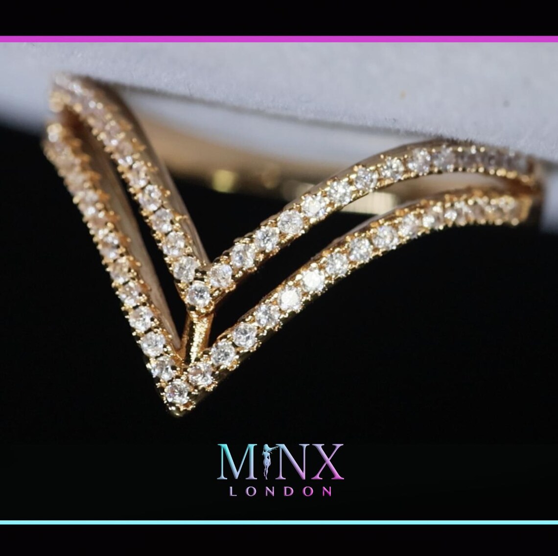 Gold Wishbone Diamond Ring | Wishbone Ring | Gold Wishbone Ring ...