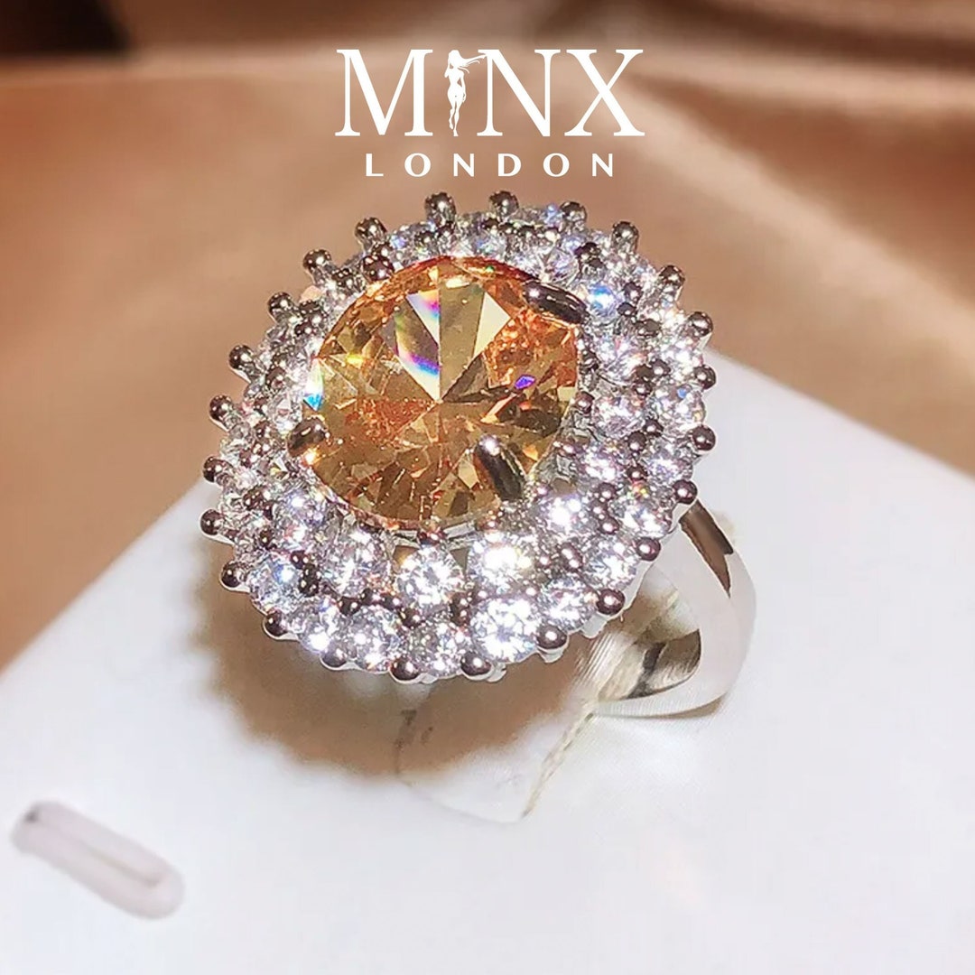 Champagne Diamond Ring Champagne Diamond Engagement Rings - Etsy