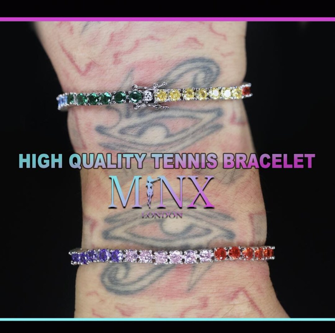 Rainbow Tennis Bracelet | Rainbow Diamond Tennis Bracelet | Multi ...