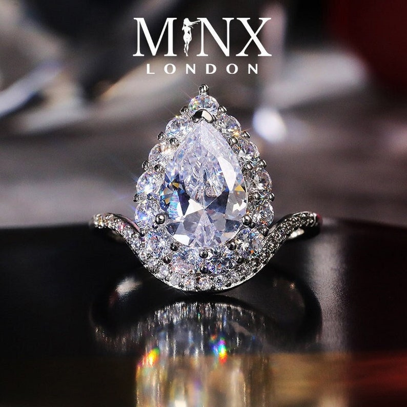 Water Drop Ring Pear Shape Ring Tear Drop Diamond Ring - Etsy