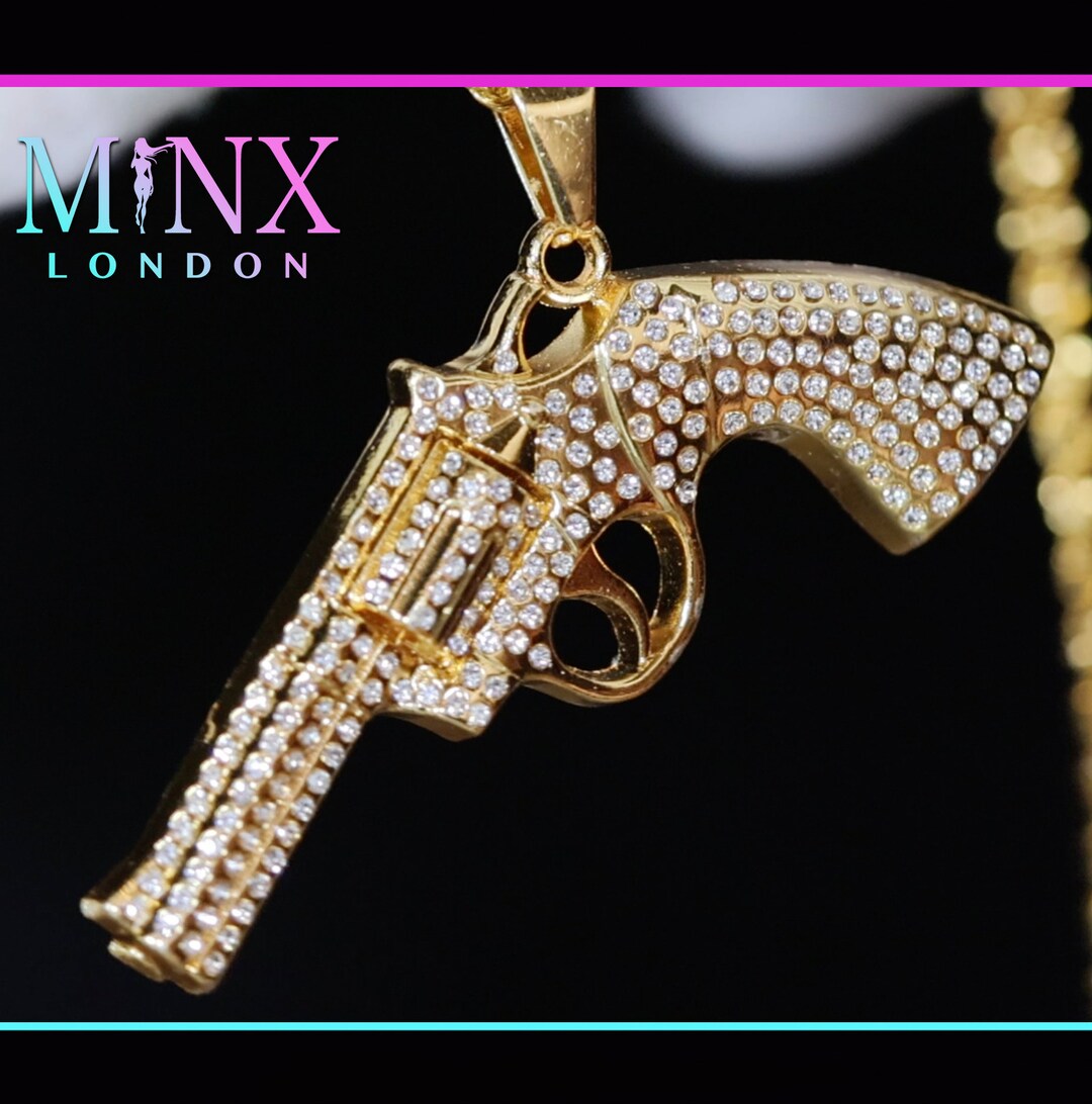Gun Pendant | Iced Out Gun Pendant | Diamond Gun Pendant | Iced ...