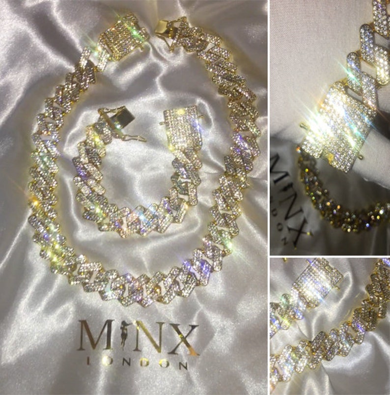 Iced Out Chain Gold Iced Out Chain Iced Out Necklace | Etsy UK