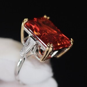Big Red Diamond Ring | Womens Red Diamond Ring | Red Crushed Diamond ...