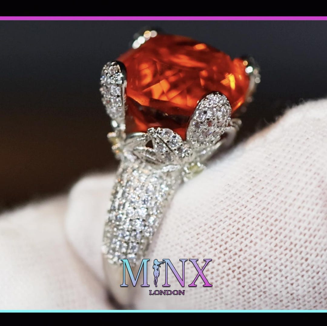 Red Diamond Engagement Ring | Big Red Diamond Ring | Orange Engagement ...