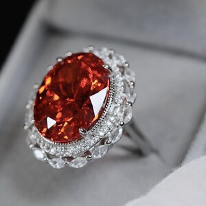 Big Red Oval Diamond Ring | Red Oval Diamond Ring | Big Red Diamond ...