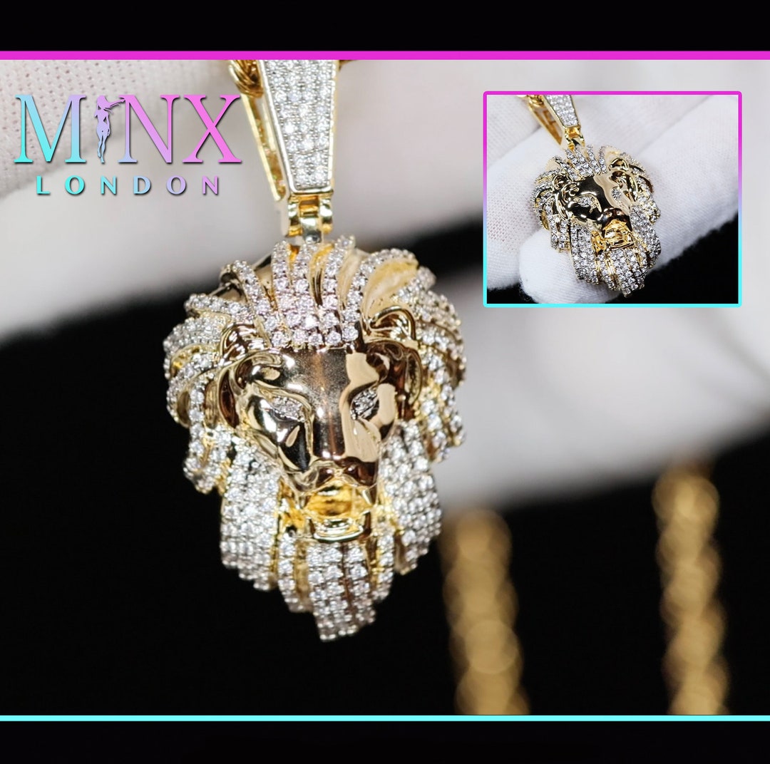 Lion Pendant | Iced Out Pendant | Gold Lion Pendant | Diamond Lion ...