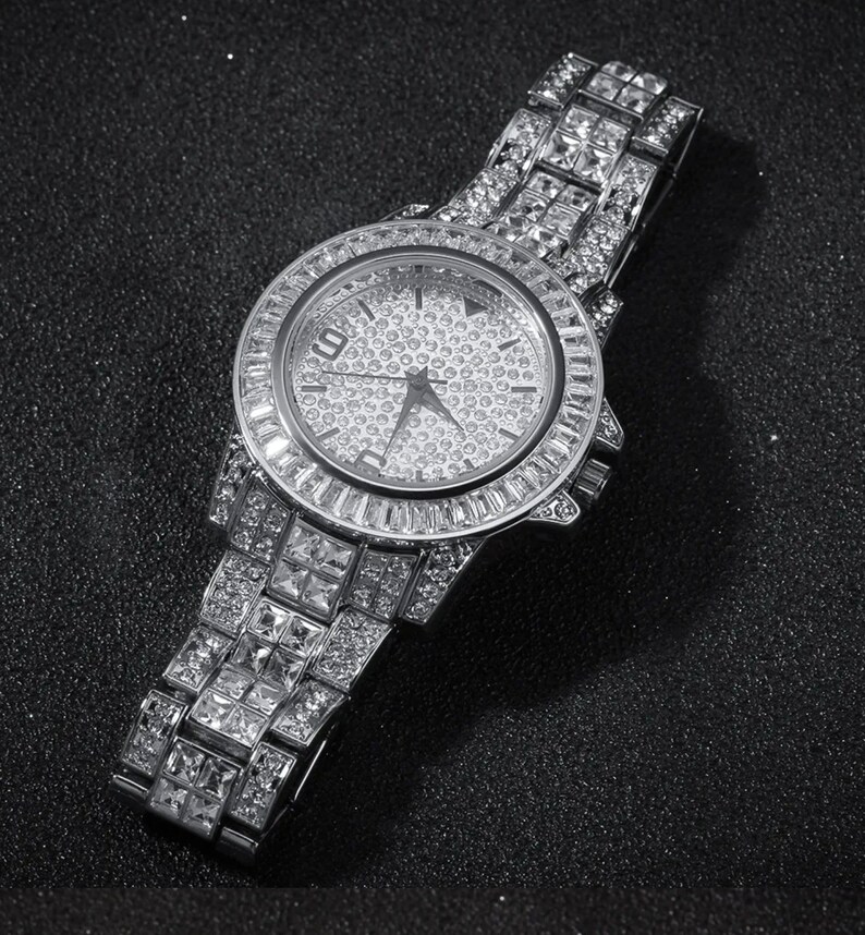 Iced Out Watch Iced Watch Mens Iced Out Watch Hip Hop - Etsy