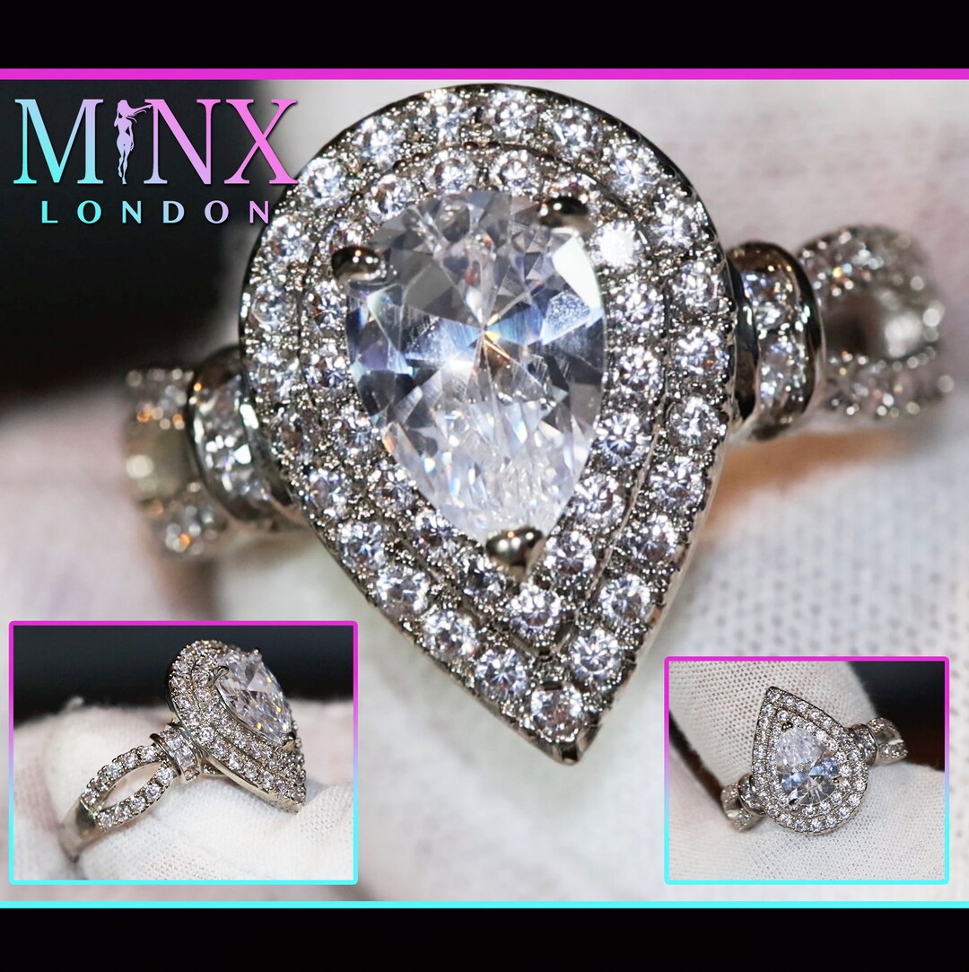 Teardrop Ring Pear Shape Ring Teardrop Engagement Ring Teardrop Diamond ...