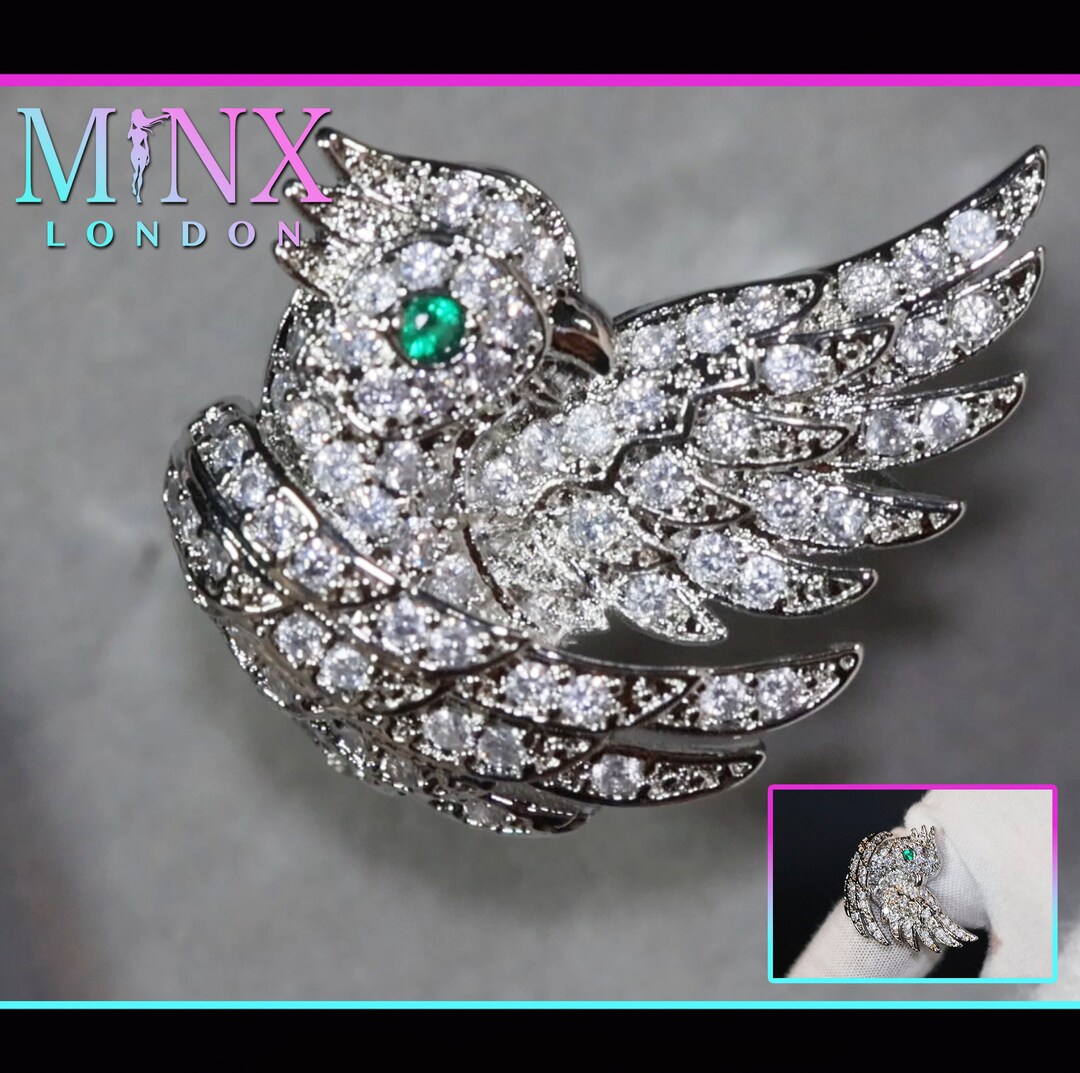 Diamond Bird Ring | Big Diamond Ring | Womens Statement Ring | Diamond ...