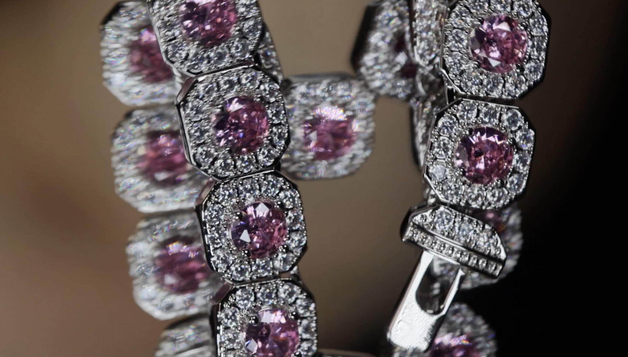 Pink Diamond Tennis Chain | Pink Diamond Chain | Pink Diamond Necklace ...