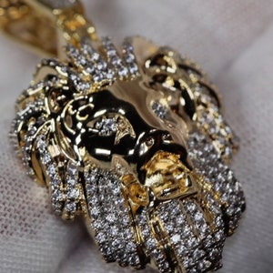 Lion Pendant | Iced Out Pendant | Gold Lion Pendant | Diamond Lion ...