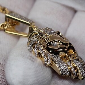 Lion Pendant | Iced Out Pendant | Gold Lion Pendant | Diamond Lion ...